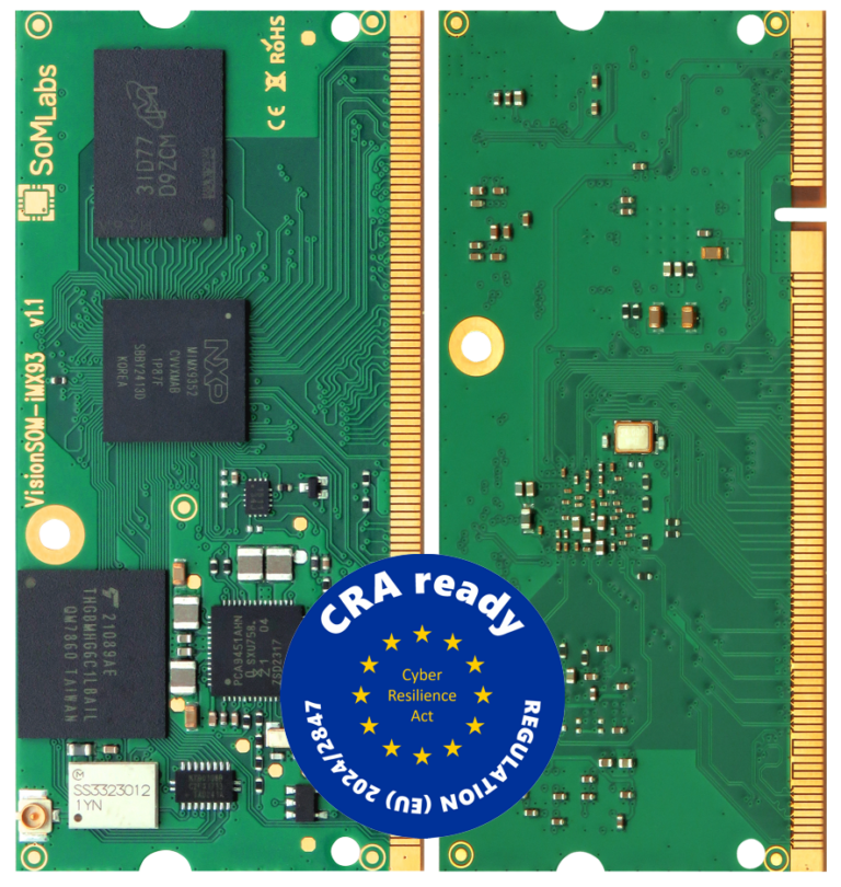 VisionSOM-iMX93 module based on NXP dual core i.MX93 MPU + ML + AI
